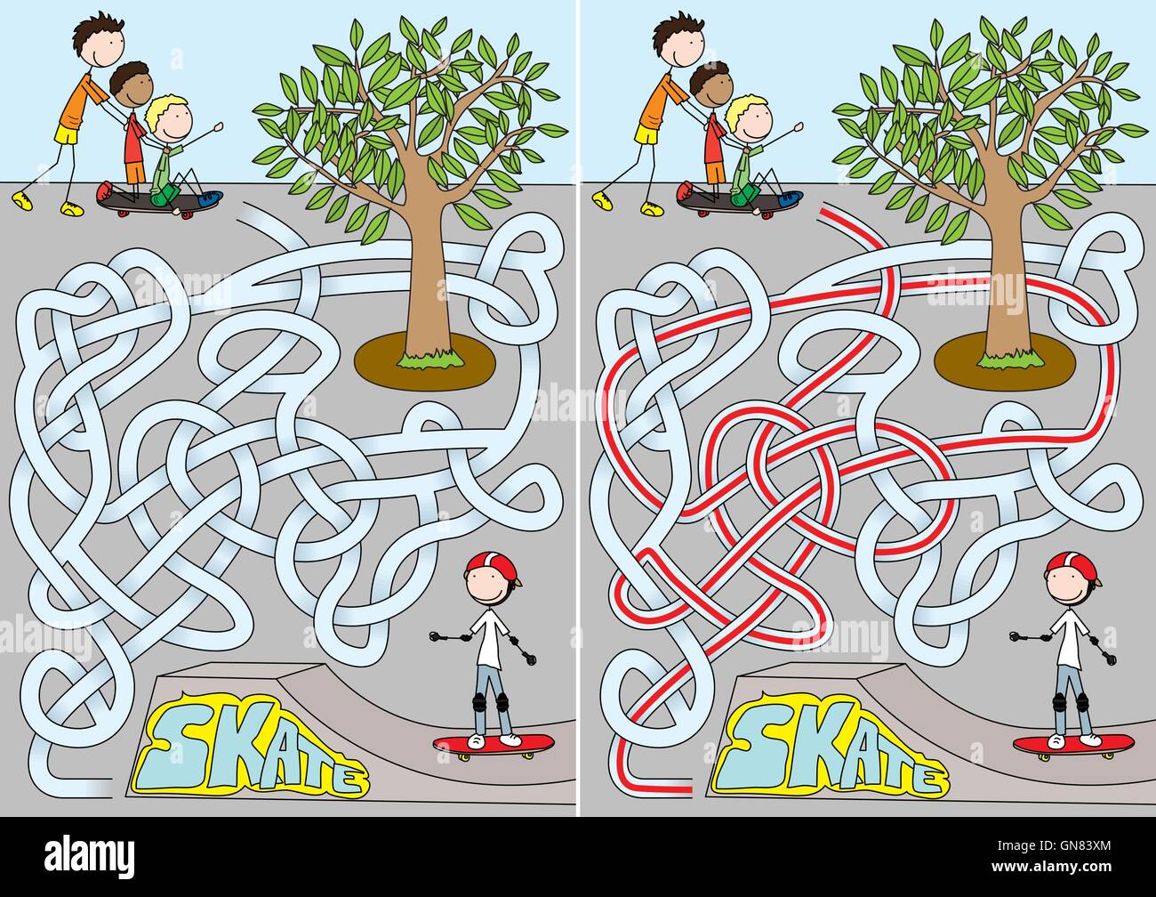 Labyrinth park Stock Vector Images - Alamy