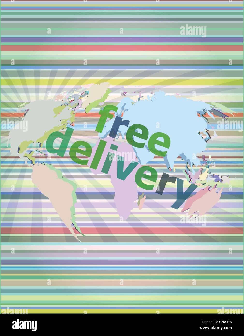 free delivery word on a virtual digital background vector illustration ...