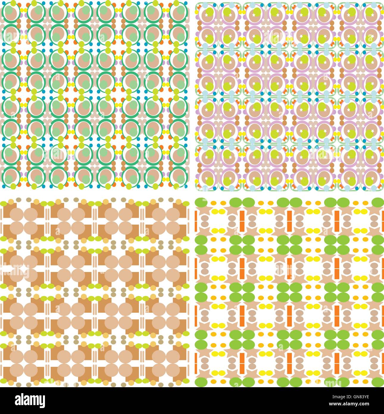 Collection of four seamless decorative patterns vector illustration ...