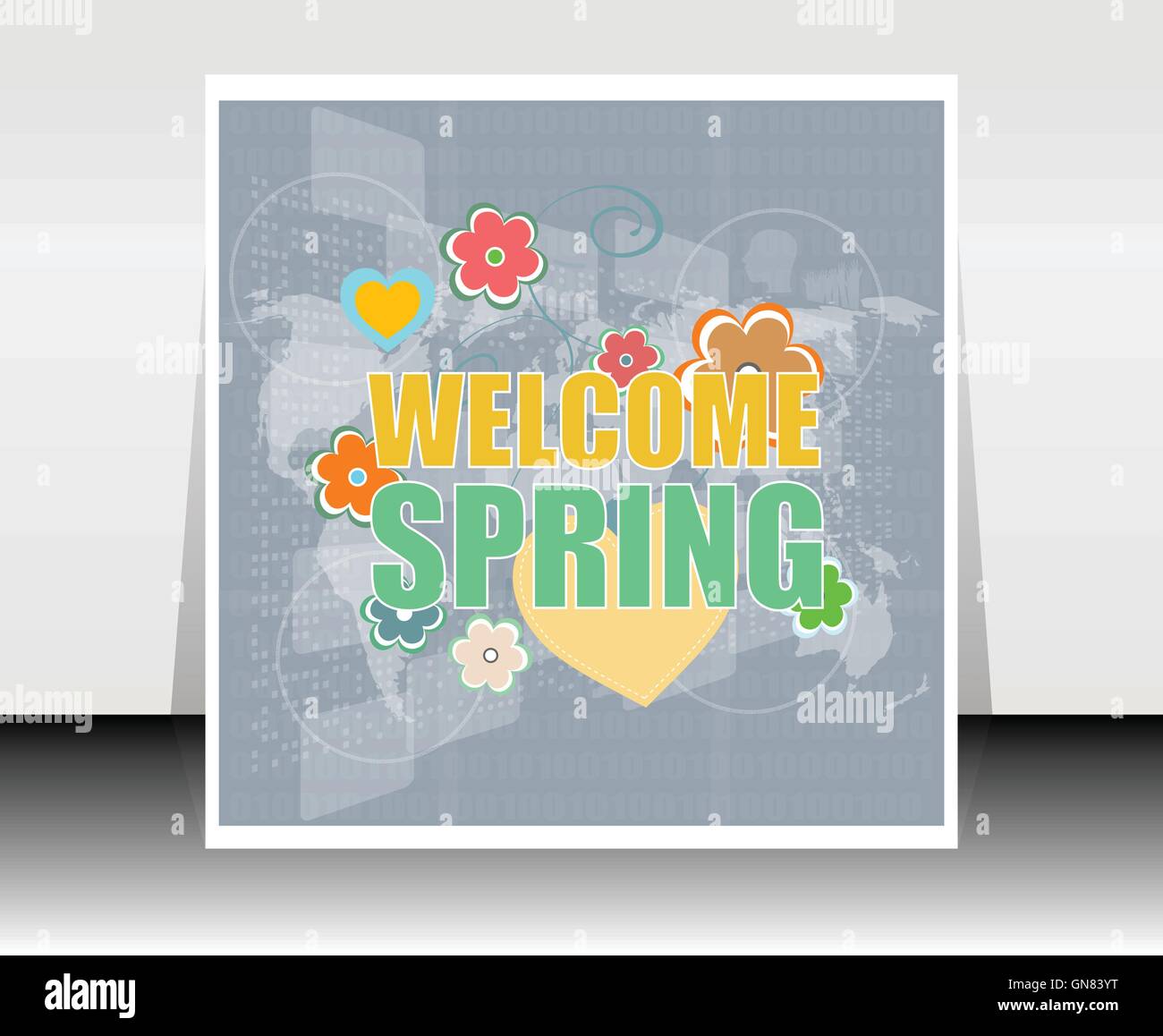 Welcome Spring Holiday Card. Welcome Spring Vector. Welcome Spring ...