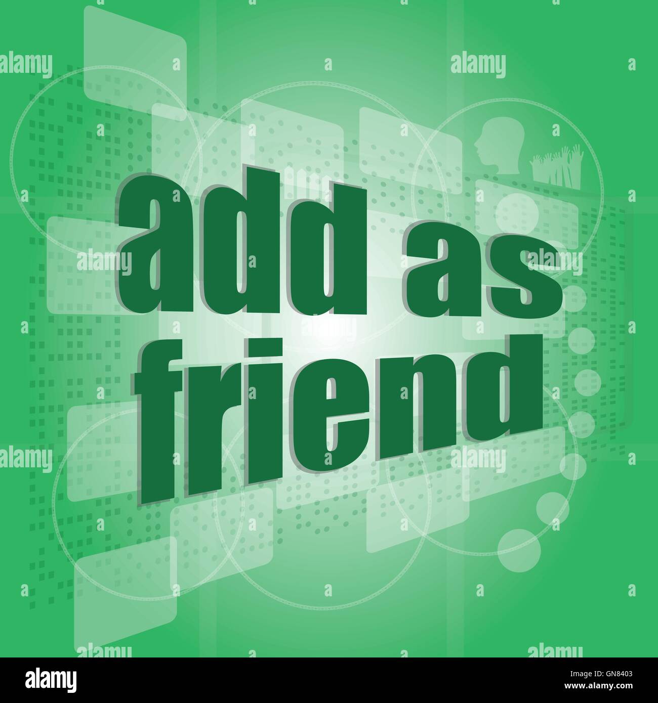 Add as friend word on digital screen - social concept Stock Vector ...