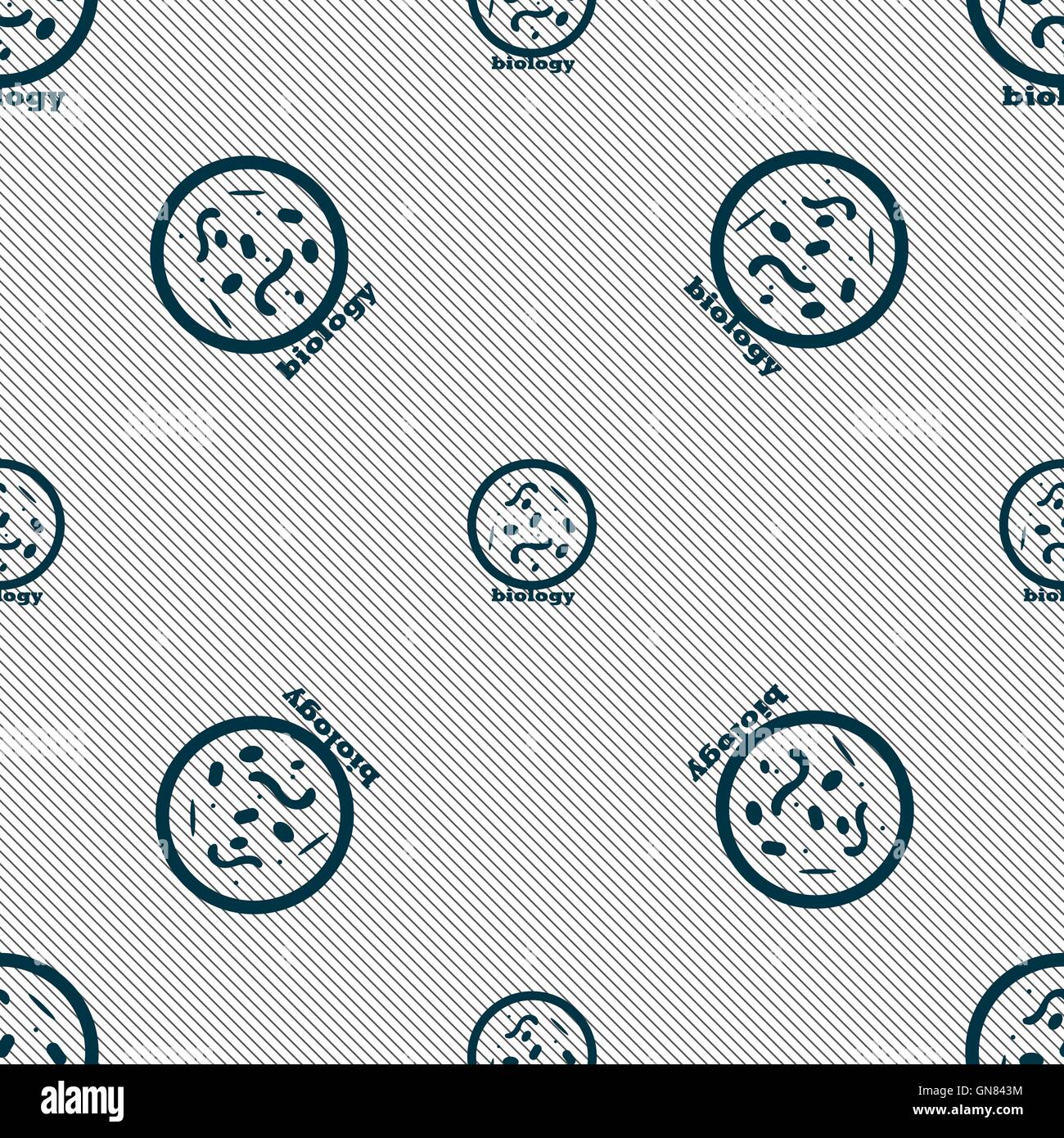 bacteria and virus disease, biology cell under microscope icon sign ...
