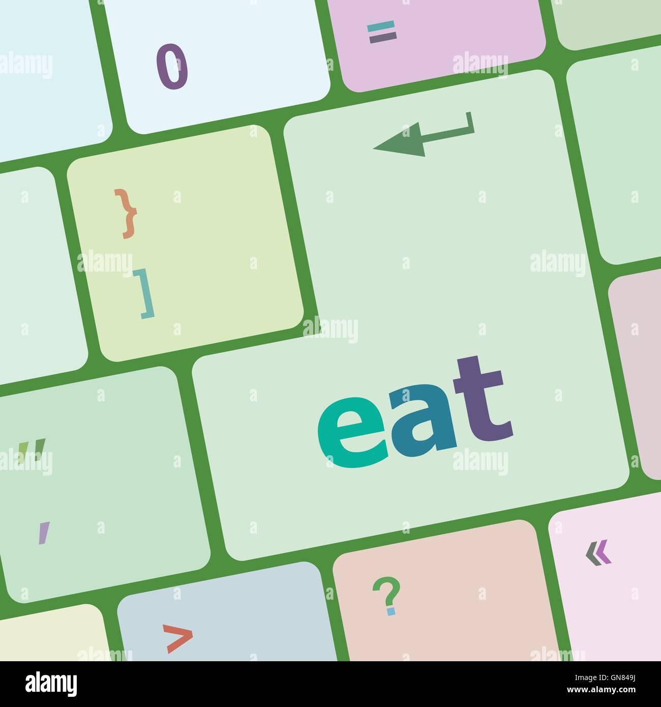 eat button on computer pc keyboard key vector illustration Stock Vector ...