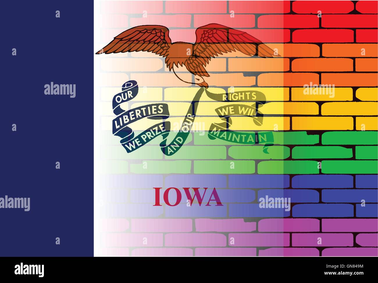 Rainbow Wall Iowa Stock Vector Image & Art - Alamy