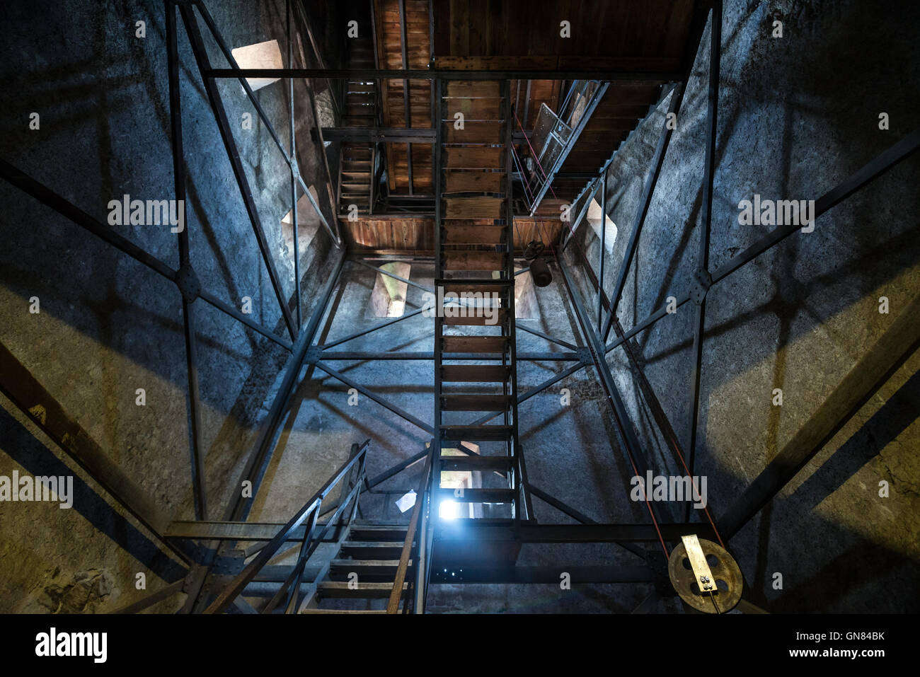 Stairs inside bell tower hi-res stock photography and images - Alamy