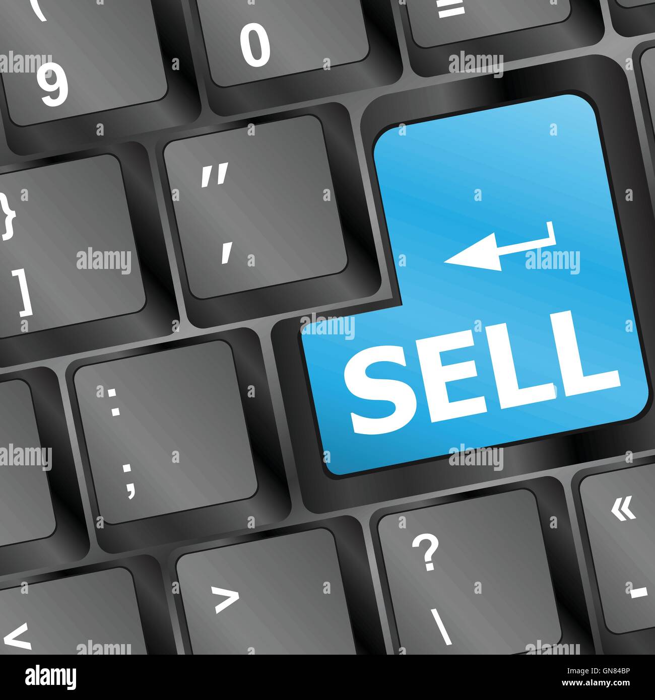 sell written on keyboard showing business or finance concept vector ...