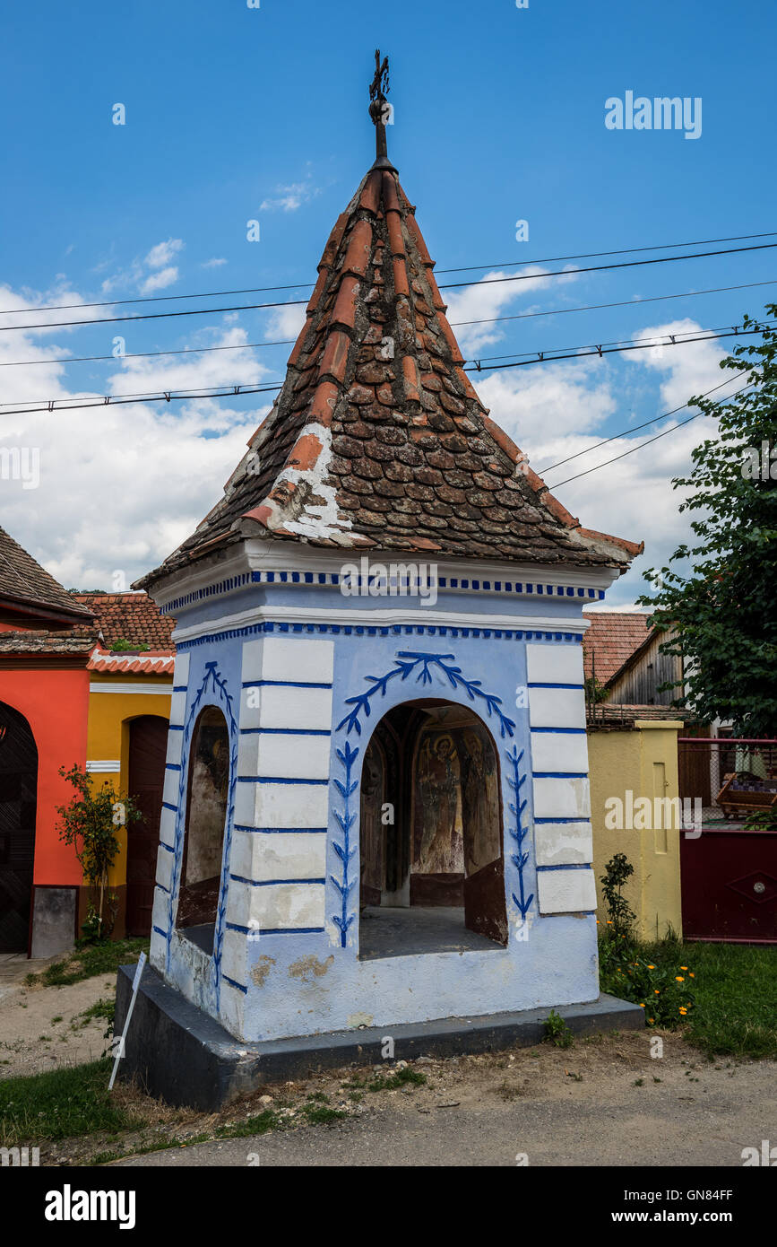 Small shrine in Saxon Sibiel village in Romania Stock Photo - Alamy