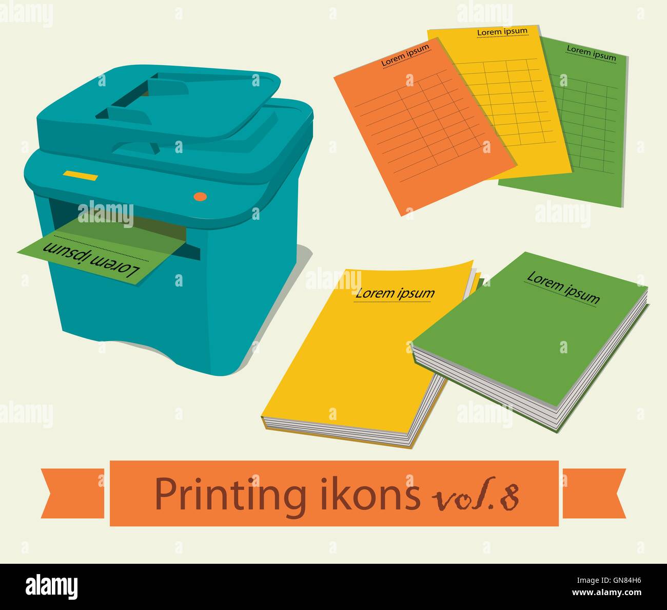 Print icons set8 Stock Vector Image & Art - Alamy