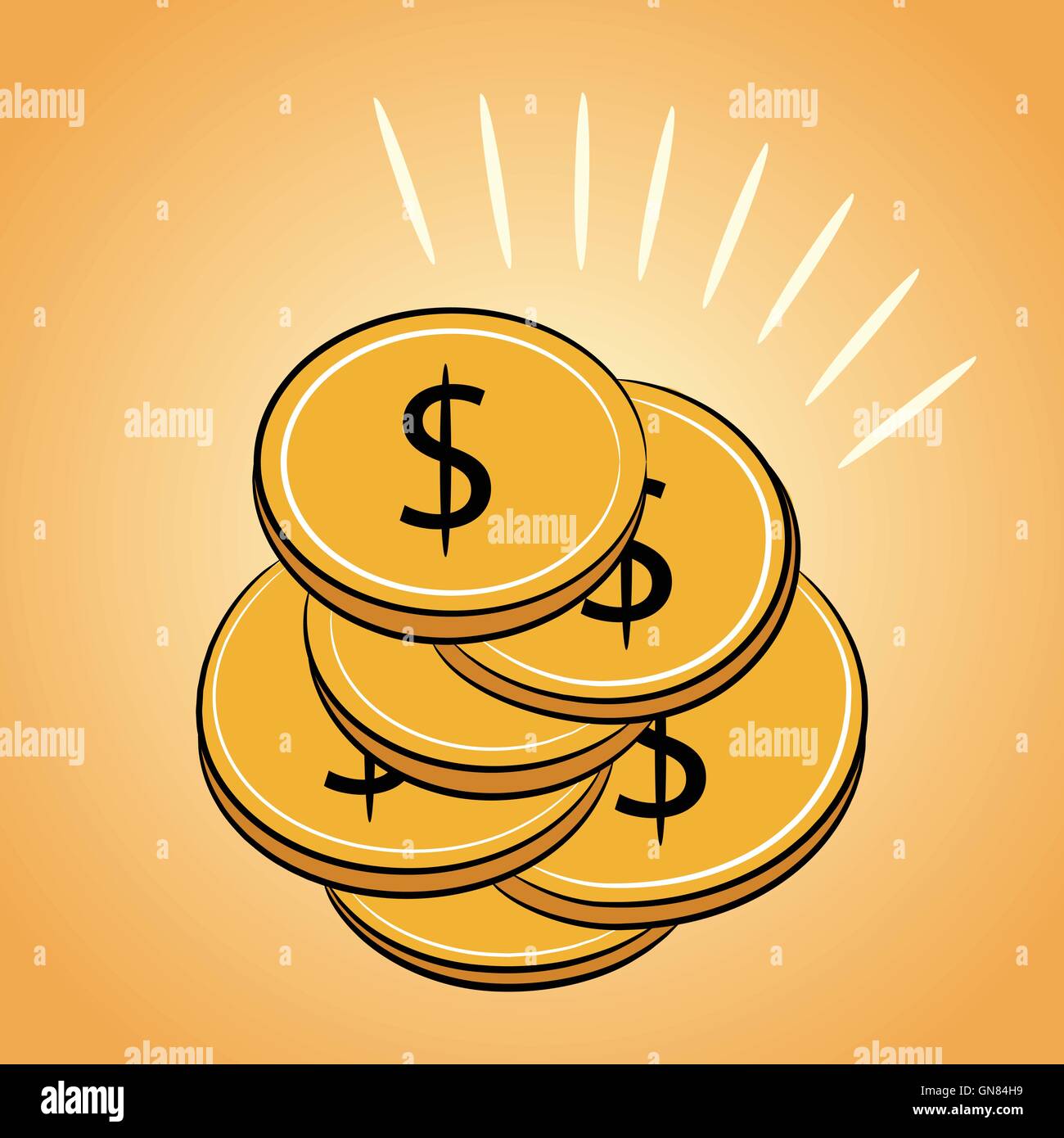 Money pile euro coins Stock Vector Images - Alamy