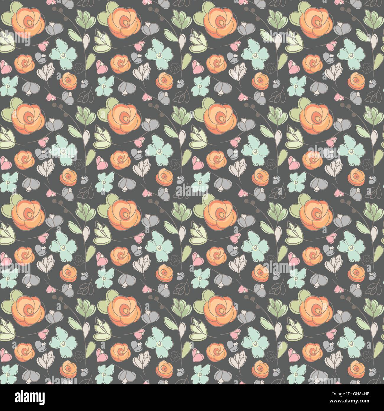 Elegant seamless pattern with flowers, vector illustration Stock Vector ...