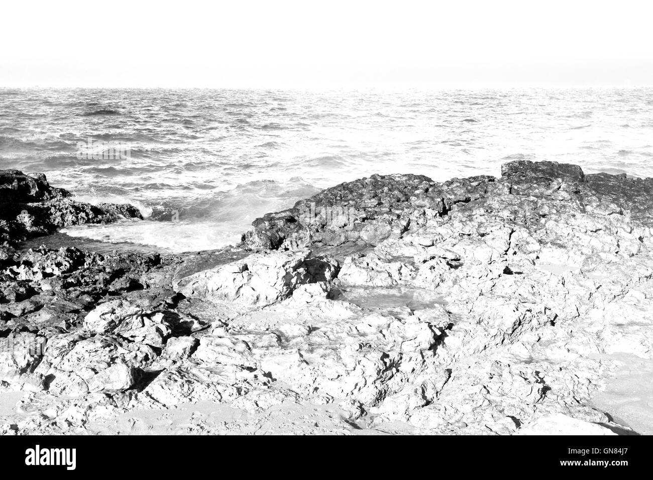 relax near sky in oman coastline sea ocean gulf rock and beach Stock ...