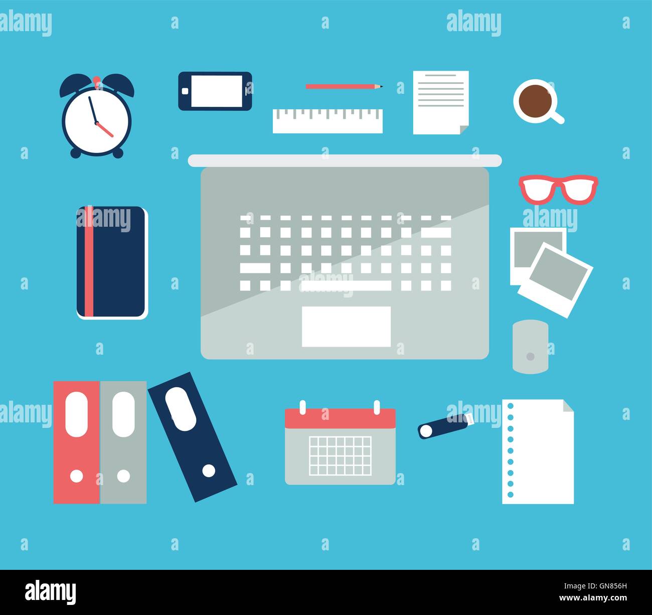 Office Flat Icons Stock Vector Image & Art - Alamy
