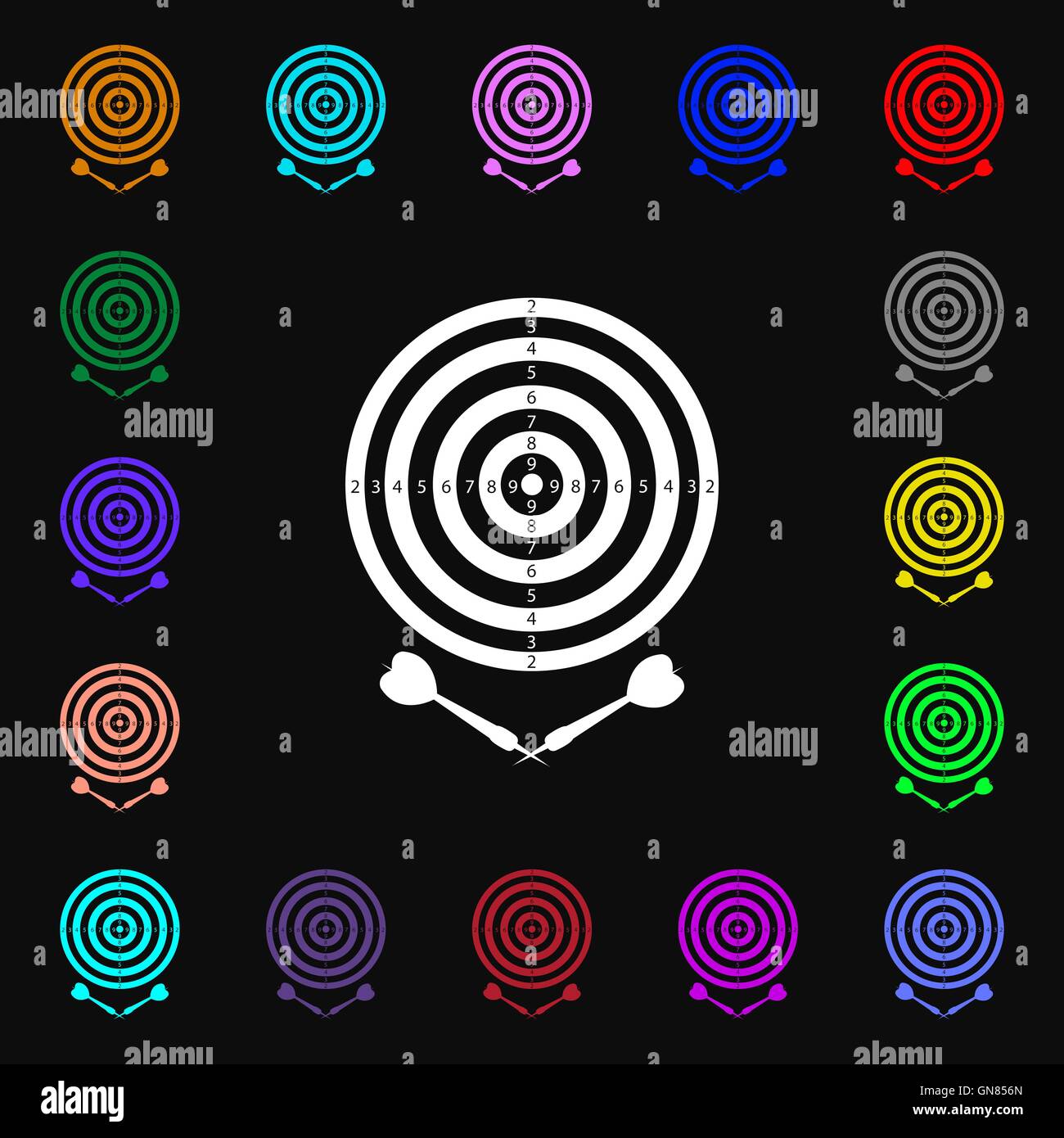 darts icon sign. Lots of colorful symbols for your design. Vector Stock ...