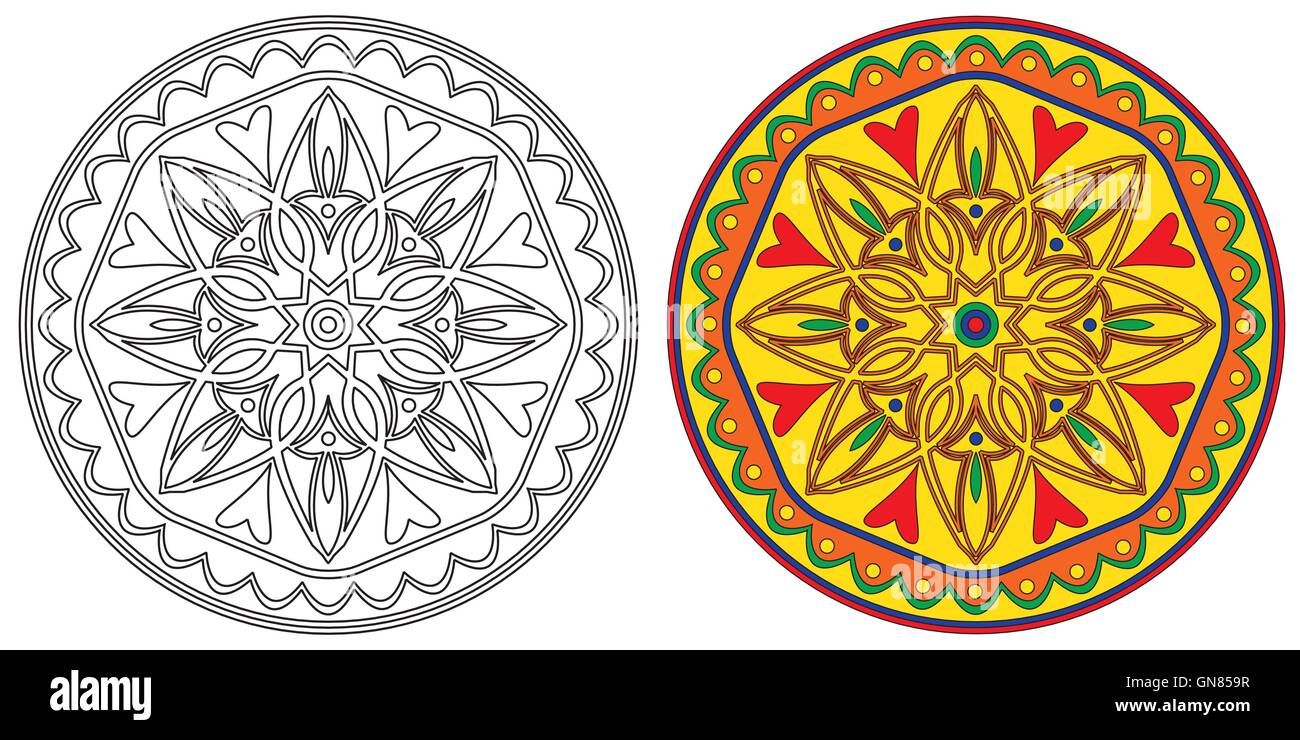 Decoration mandala coloring pages Stock Vector Images - Alamy