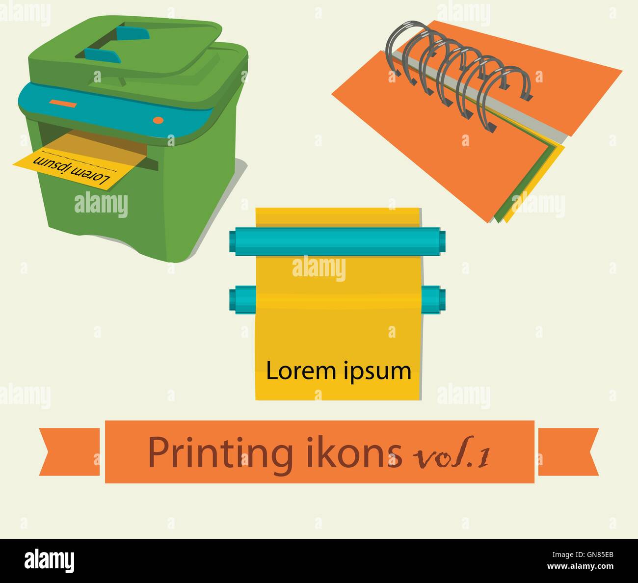 Print icons set 1 Stock Vector Image & Art - Alamy