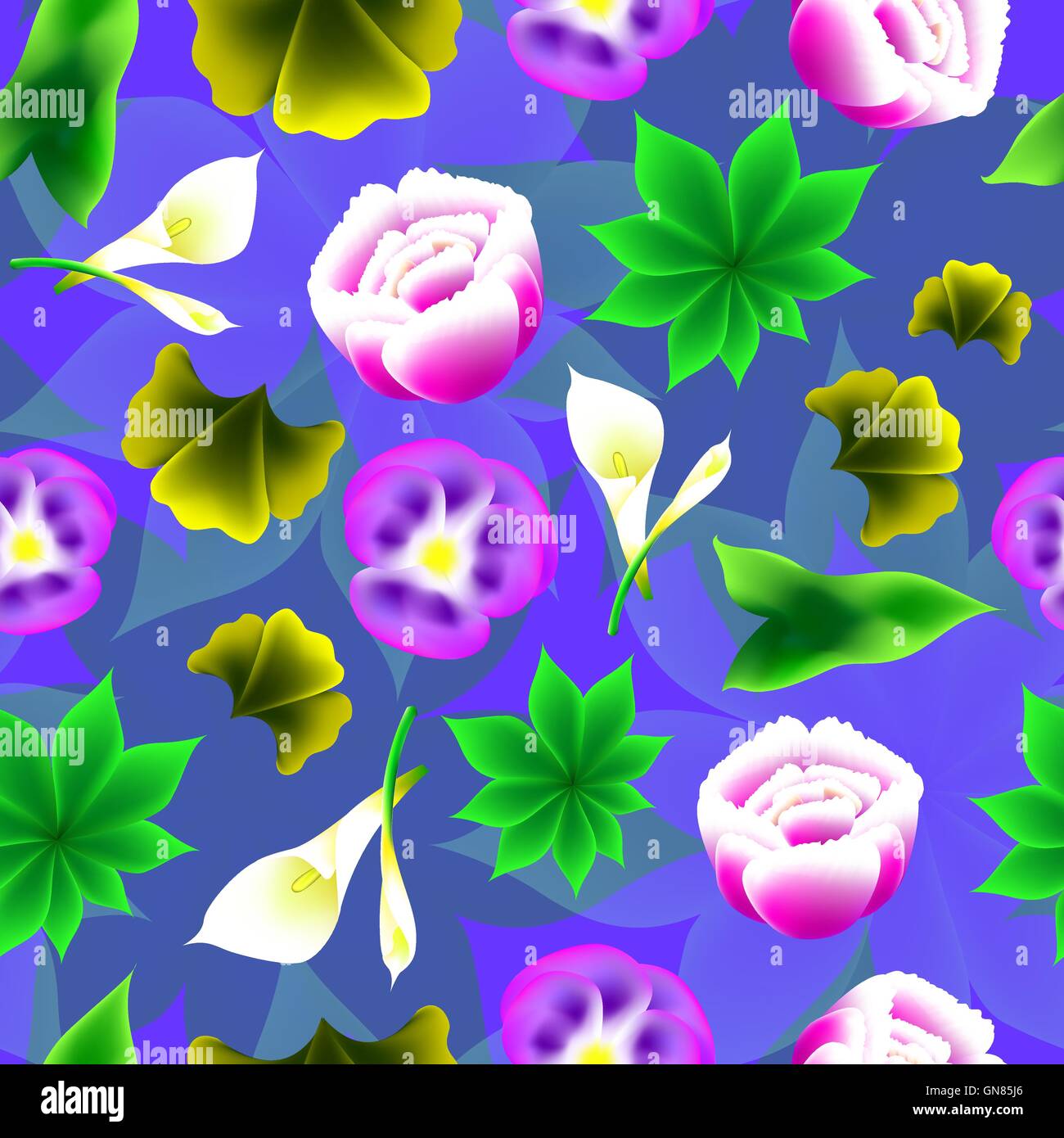 Seamless floral background. Bright, volume shape Stock Vector Image ...