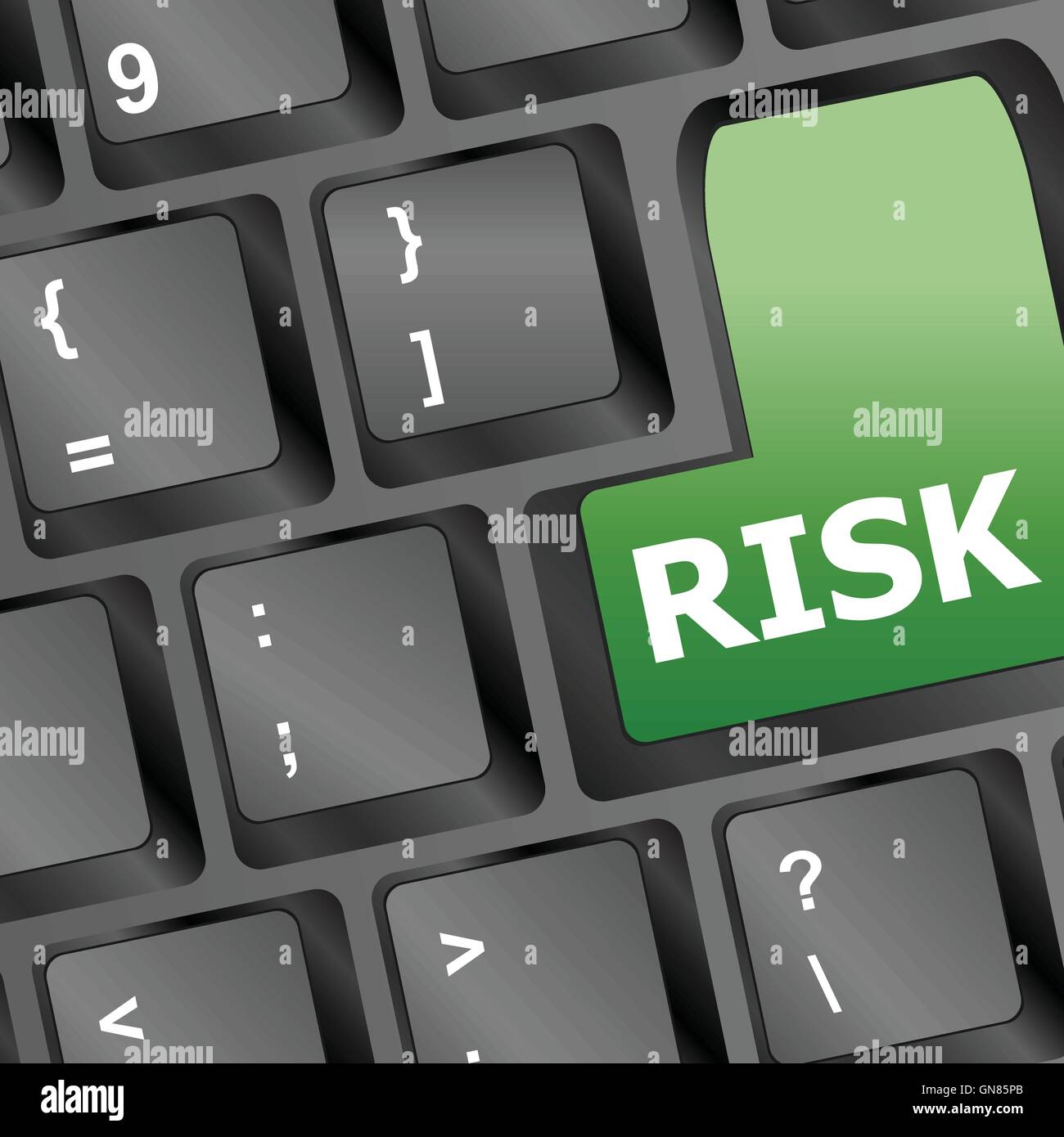 risk management key showing business insurance concept vector ...