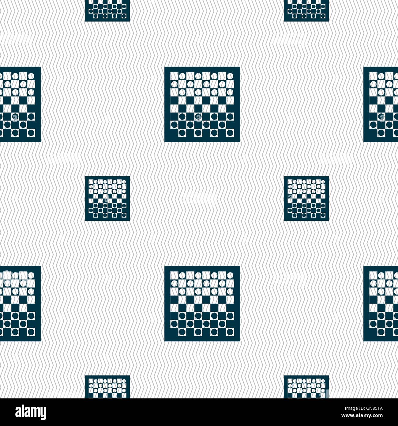 checkers board icon sign. Seamless pattern with geometric texture ...