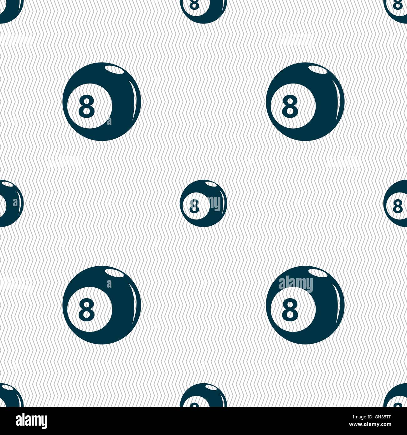 Billiards icon sign. Seamless pattern with geometric texture. Vector ...