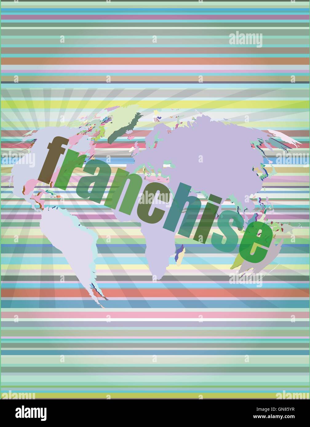business concept: word franchise on digital touch screen vector ...