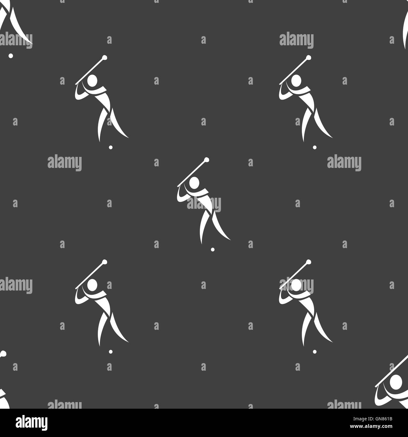 golf icon sign. Seamless pattern on a gray background. Vector Stock ...
