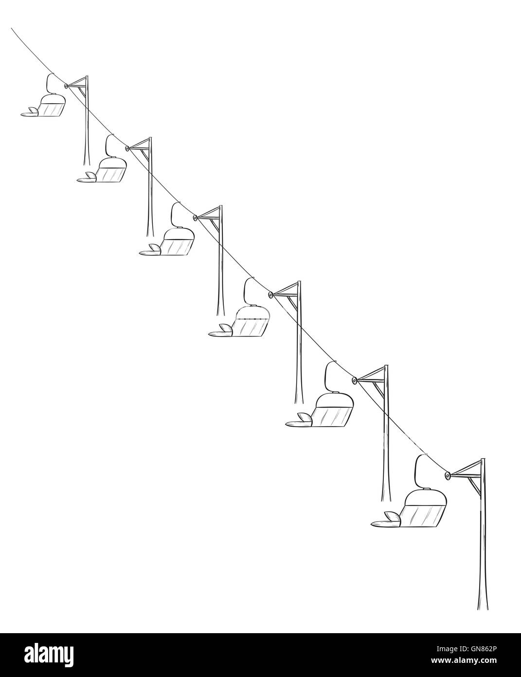 sketch of the cableway Stock Vector Image & Art - Alamy
