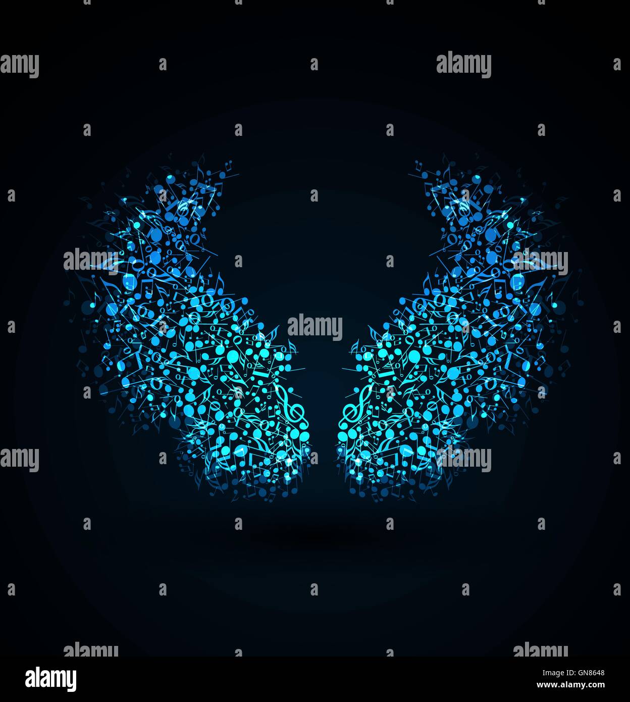 Vector of musical notes wings Stock Vector Image & Art - Alamy