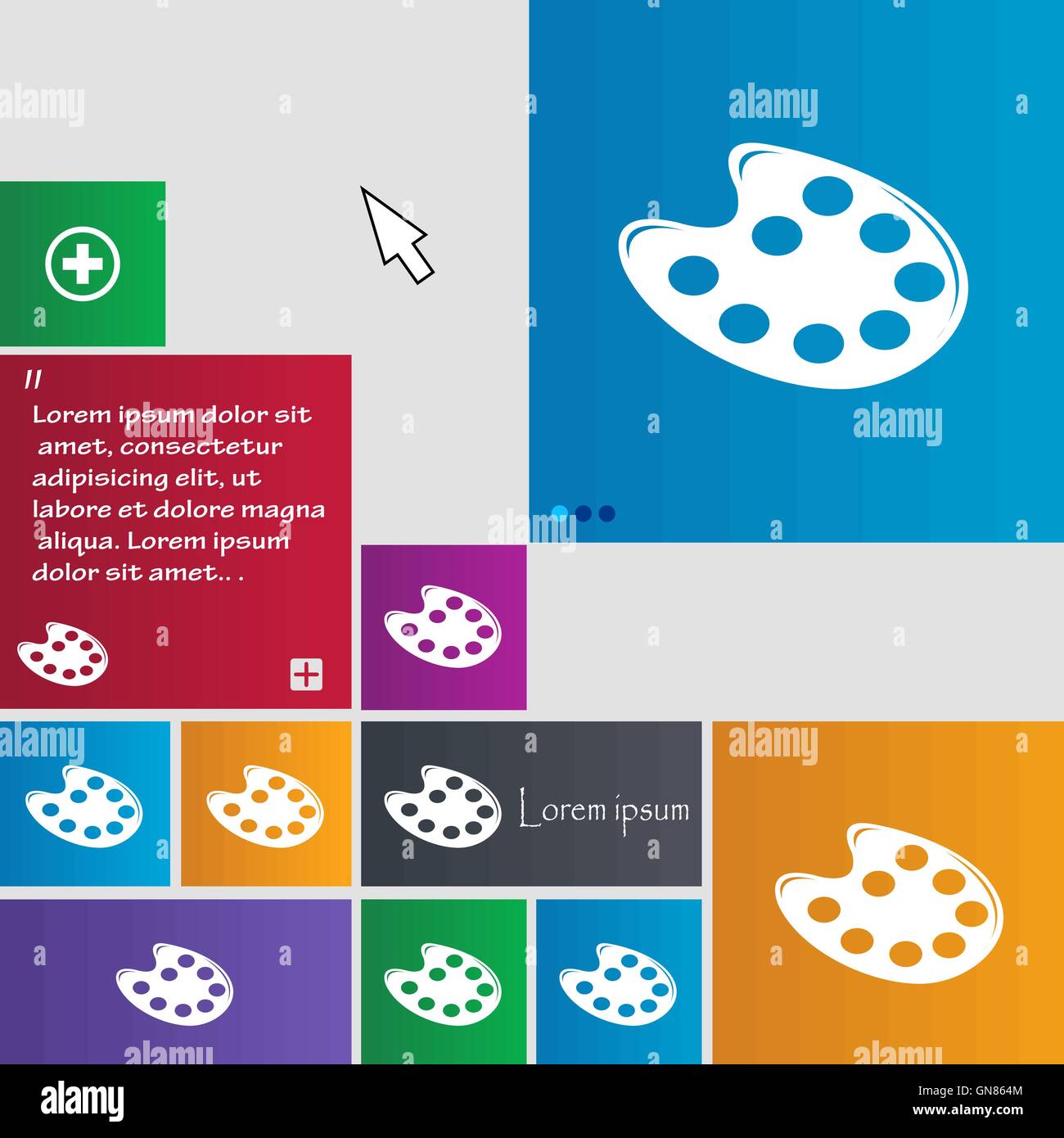 Paint with palette icon sign. buttons. Modern interface website buttons ...