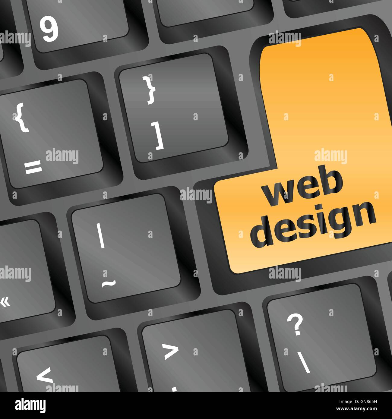 Web design text on a button keyboard vector illustration Stock Vector ...