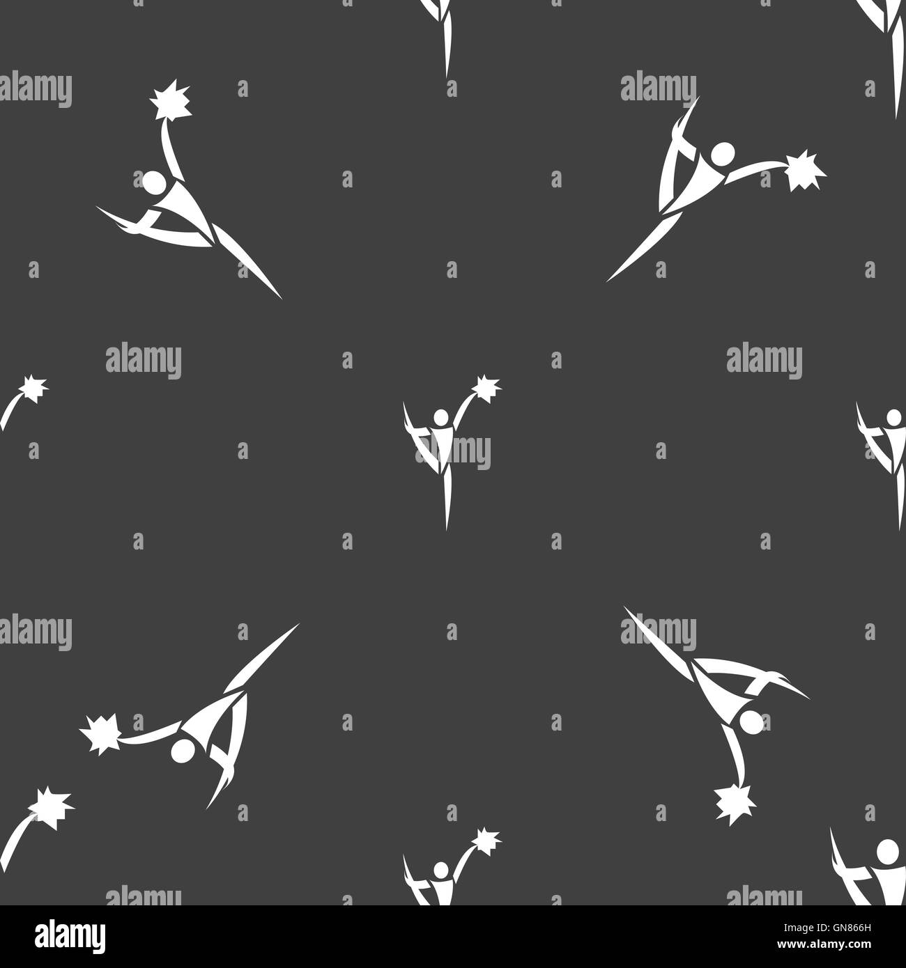 cheerleader icon sign. Seamless pattern on a gray background. Vector ...