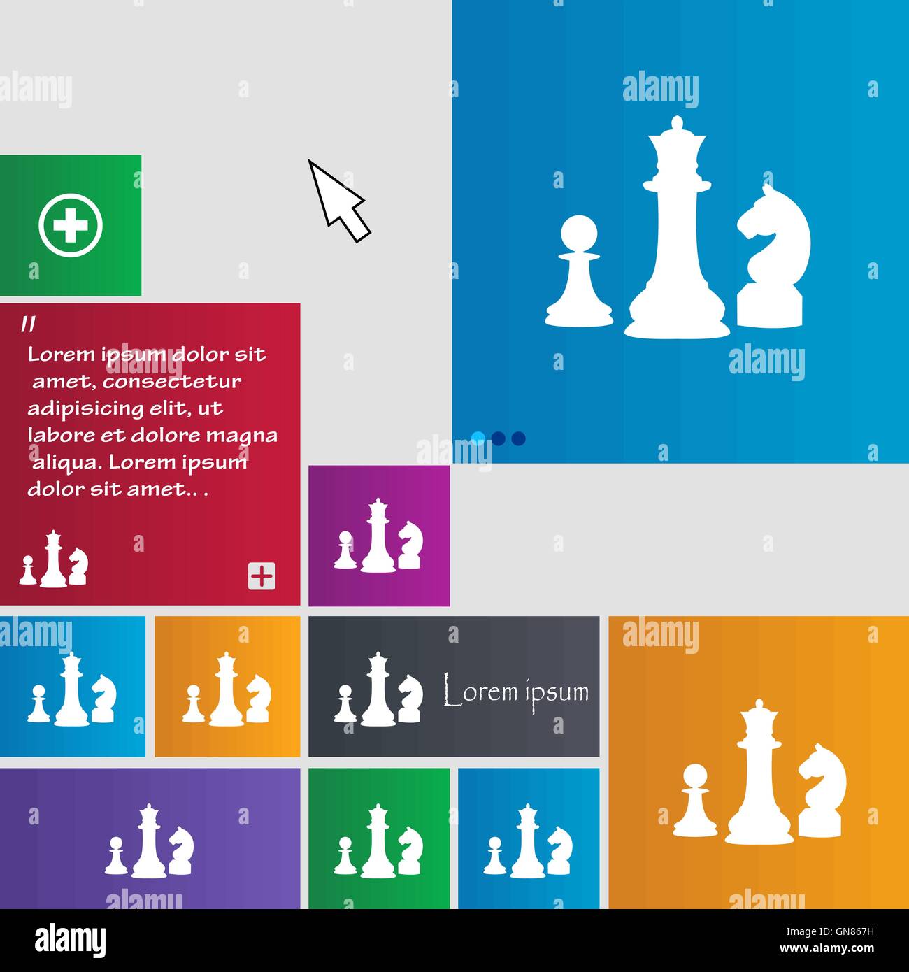 chess Game icon sign. buttons. Modern interface website buttons with ...