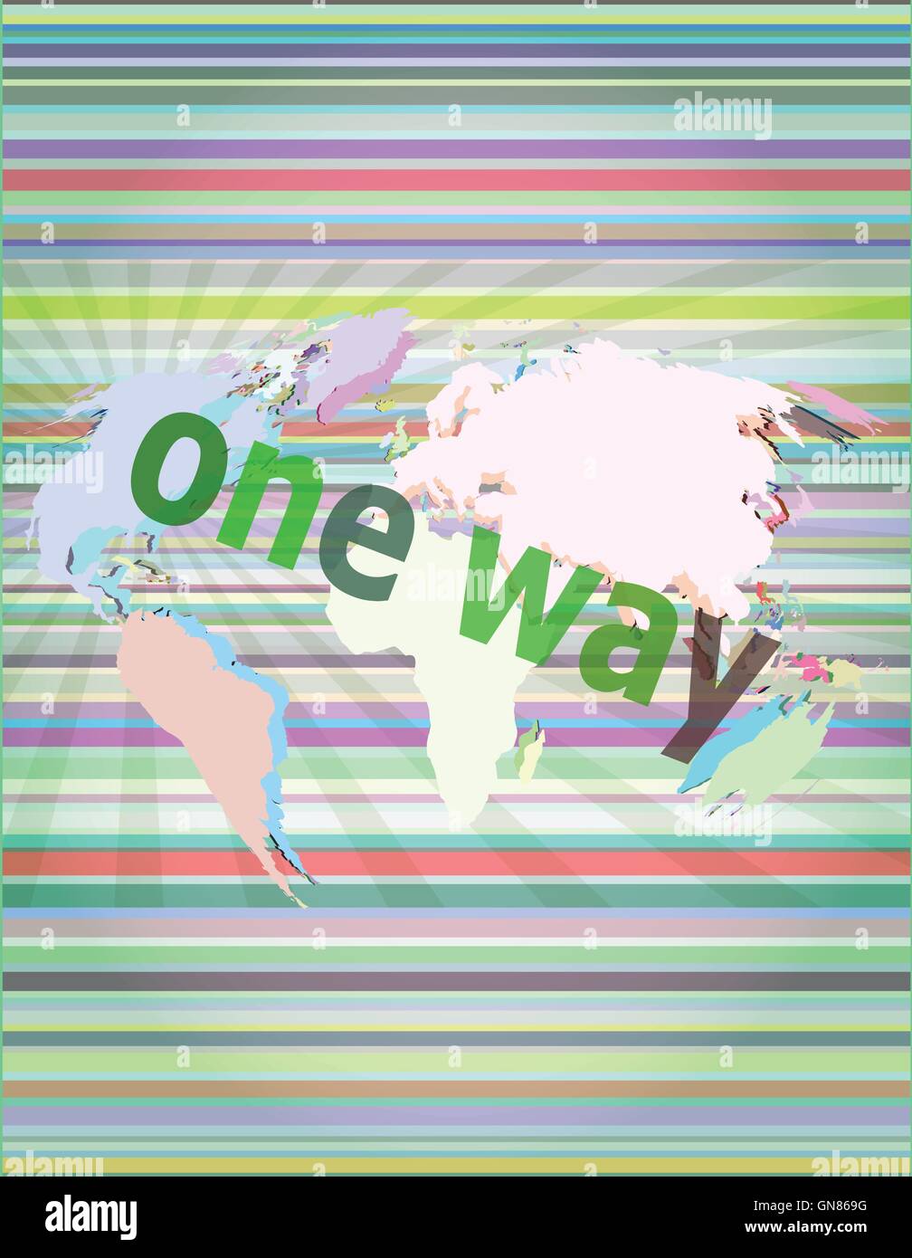 one way word on touch screen interface vector illustration Stock Vector ...