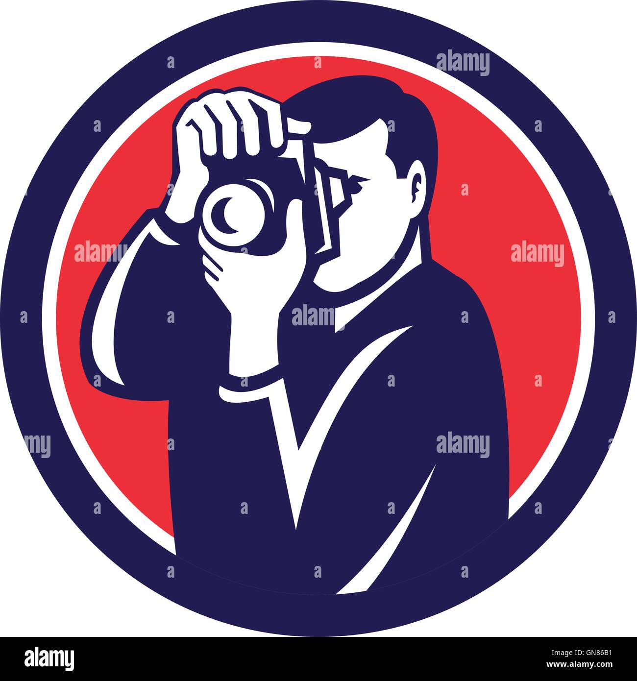 Photographer Shooting DSLR Camera Retro Stock Vector Image & Art - Alamy
