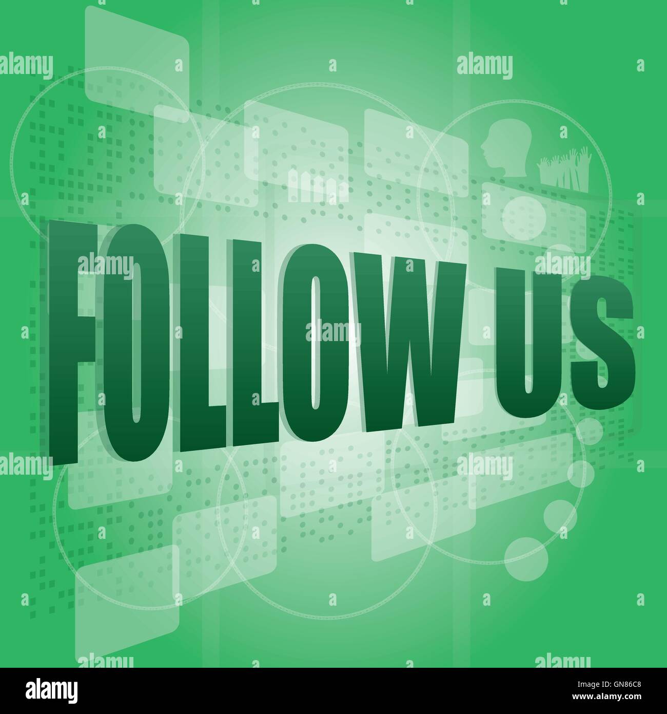 word follow us on digital background on digital screen Stock Vector ...