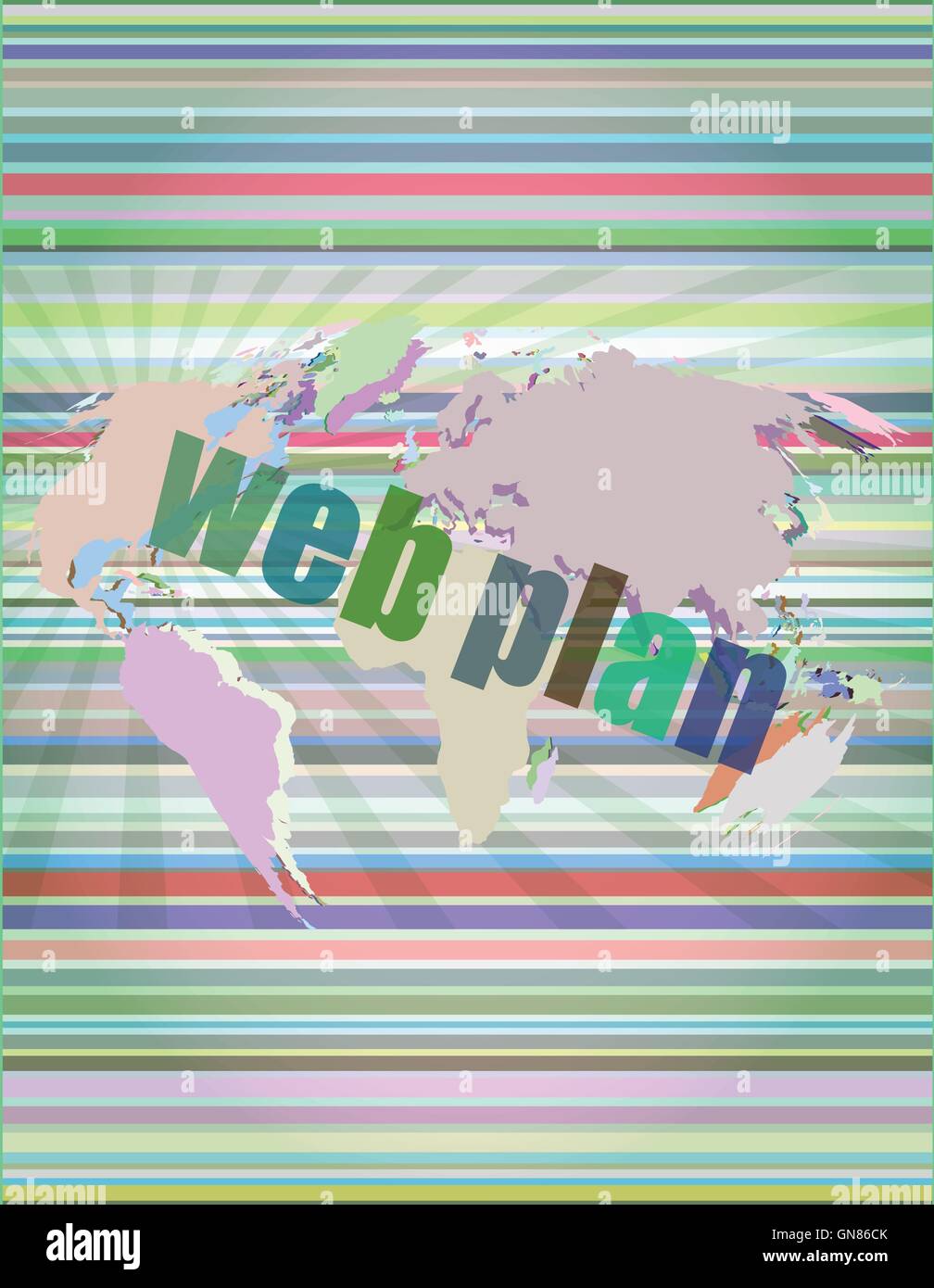 words web plan on digital touch screen vector illustration Stock Vector ...