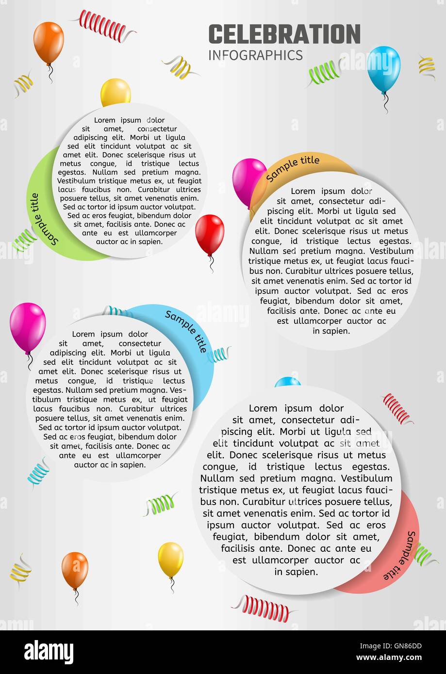 celebration infographics with balloons Stock Vector Image & Art - Alamy