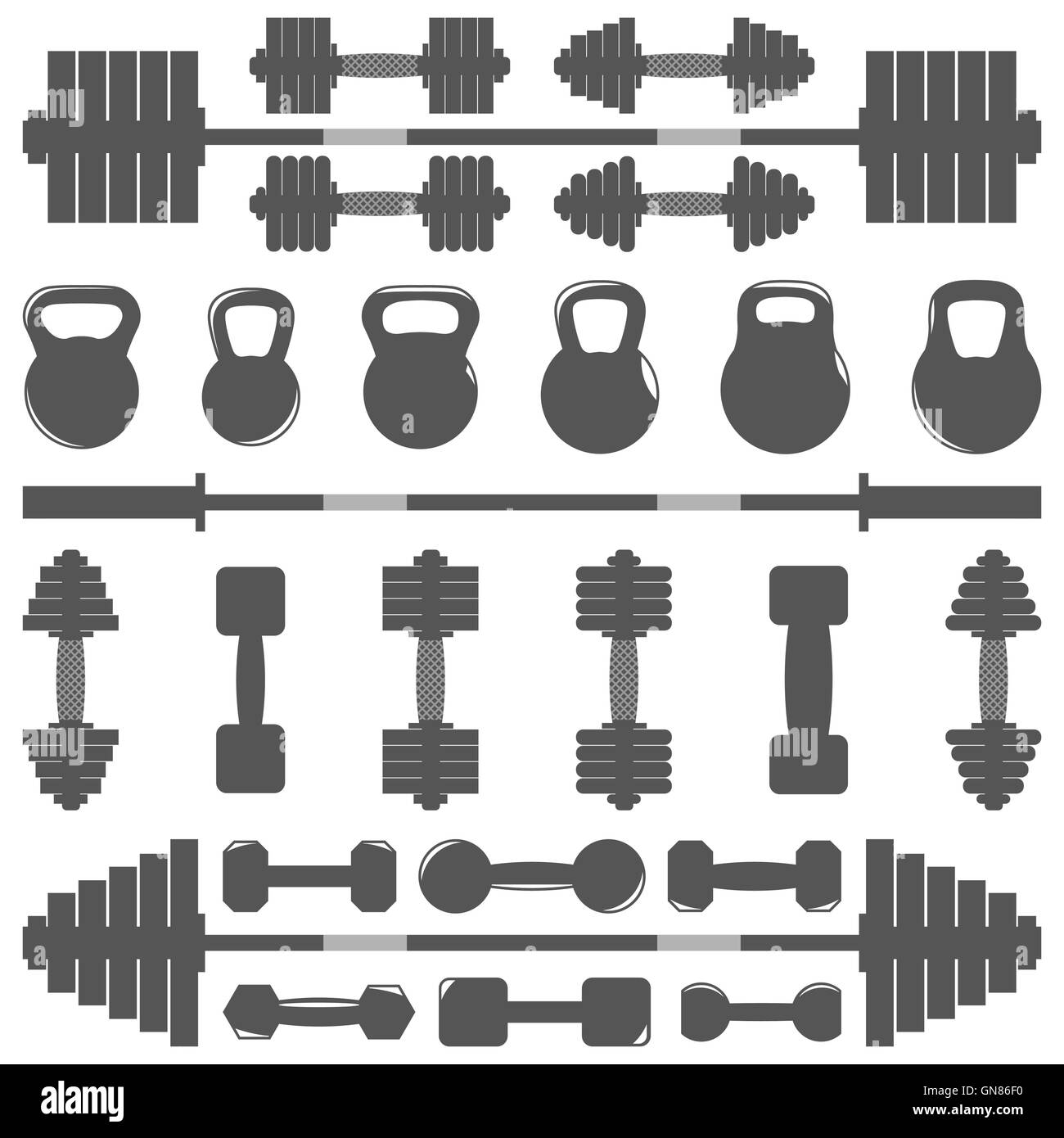 A set of equipment for the gym, vector Stock Vector Image & Art - Alamy