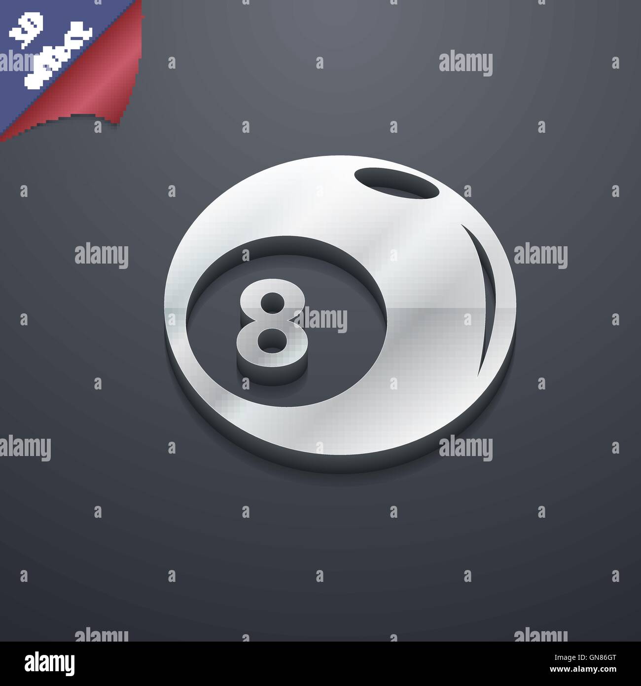 Billiards icon symbol. 3D style. Trendy, modern design with space for ...