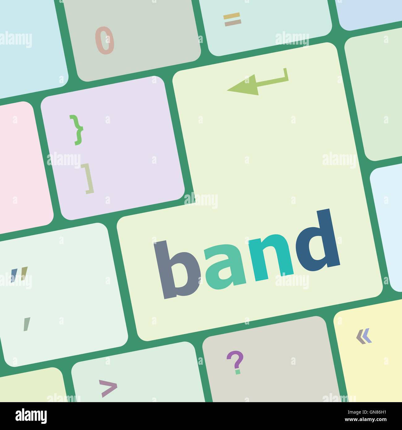 band word on computer pc keyboard key vector illustration Stock Vector ...
