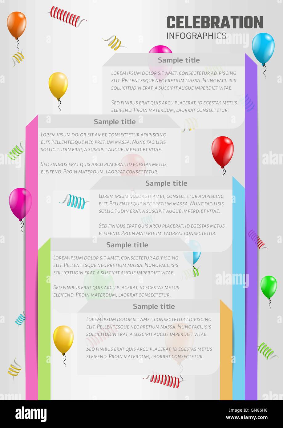 celebration infographics with balloons Stock Vector Image & Art - Alamy