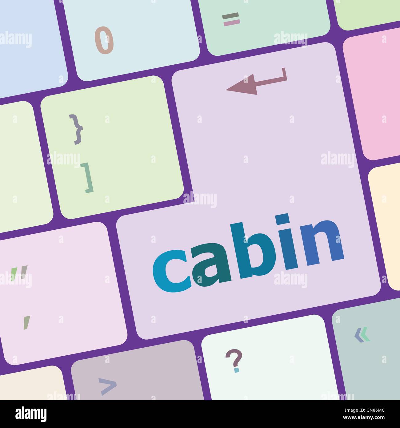 cabin word on computer pc keyboard key vector illustration Stock Vector ...