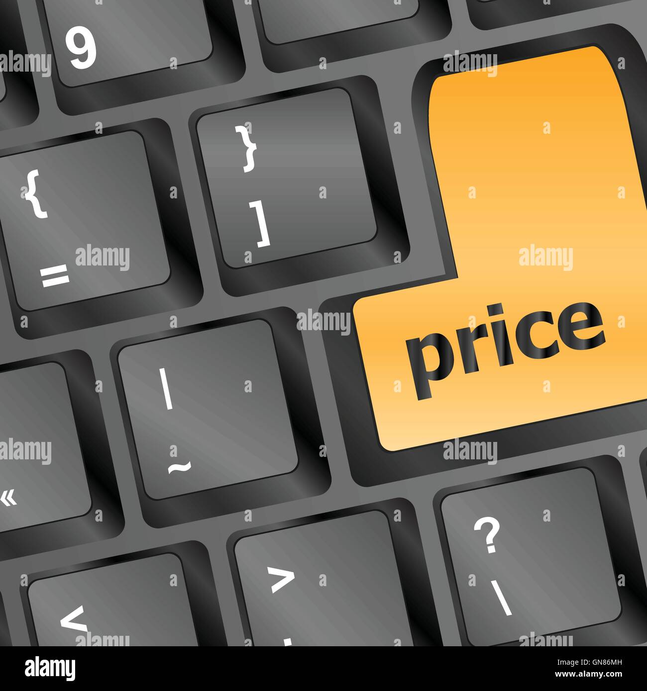 computer keyboard with word price button or key vector illustration ...