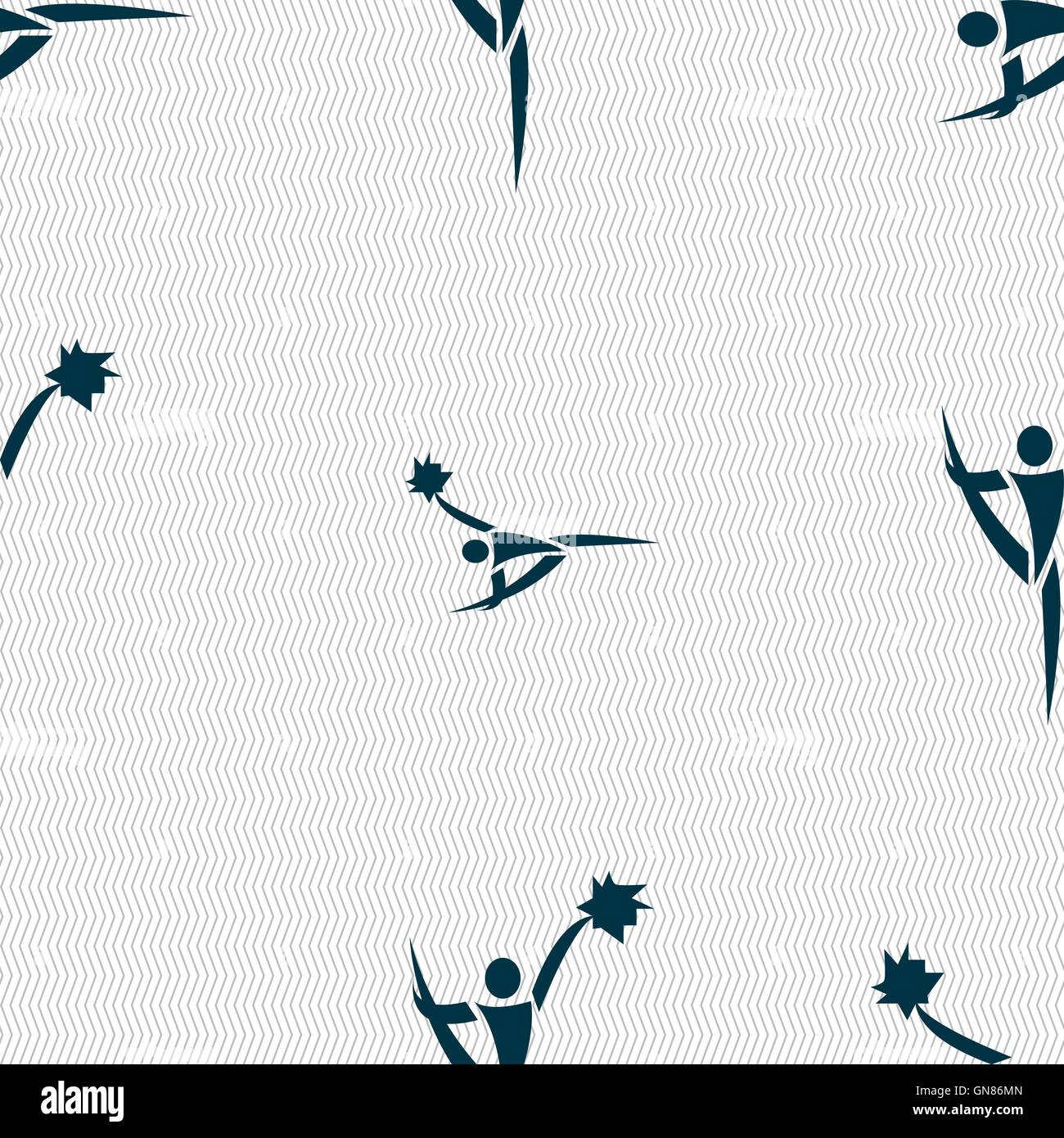 cheerleader icon sign. Seamless pattern with geometric texture. Vector ...