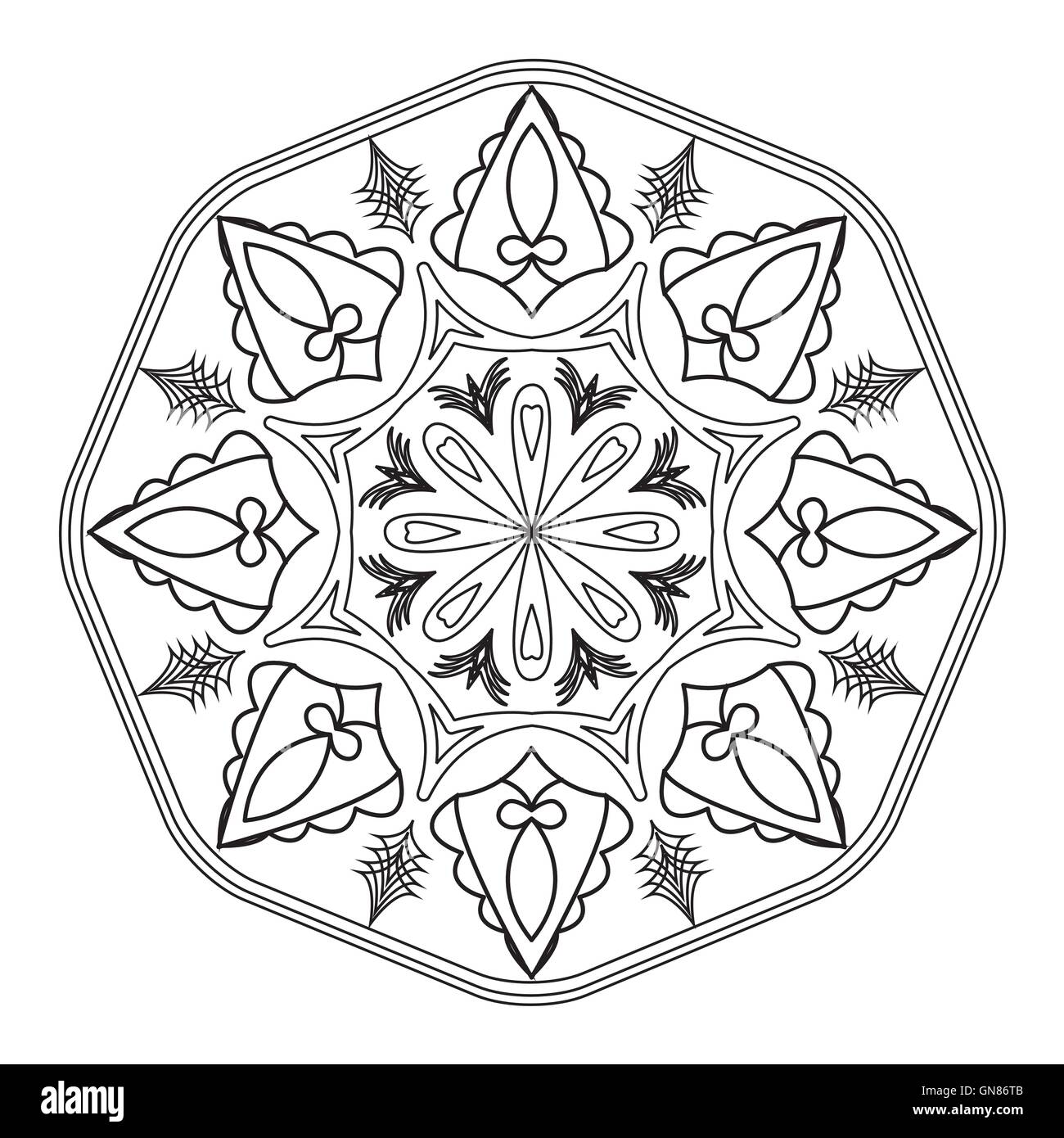 Decoration mandala coloring pages Cut Out Stock Images & Pictures - Alamy