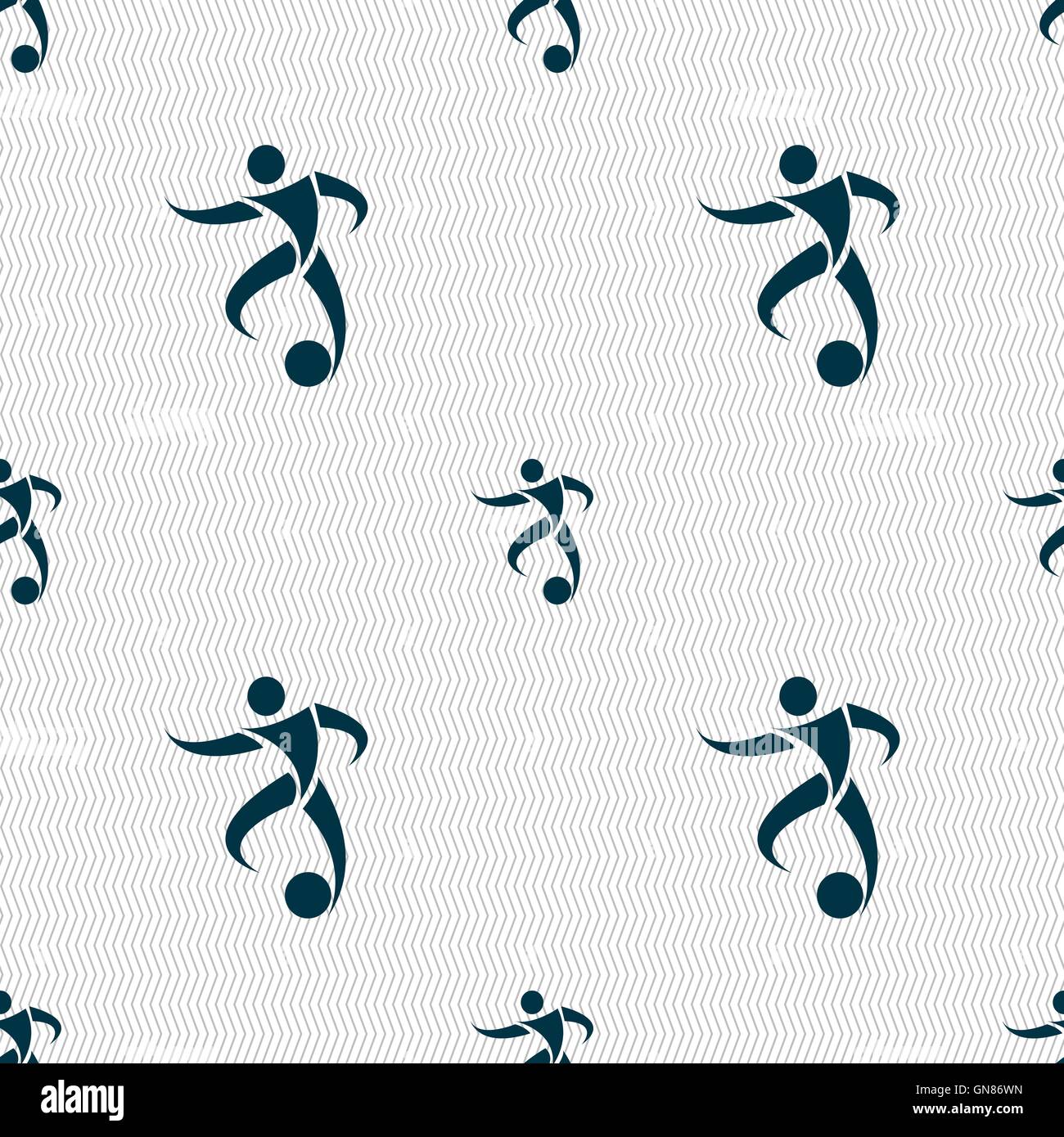 football player icon sign. Seamless pattern with geometric texture ...