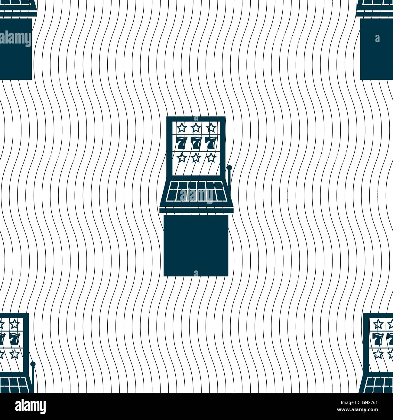 slot machine icon sign. Seamless pattern with geometric texture. Vector ...