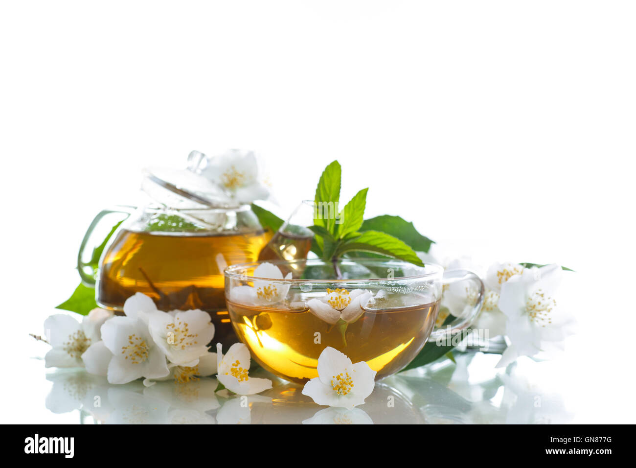 jasmine tea in a teapot Stock Photo - Alamy