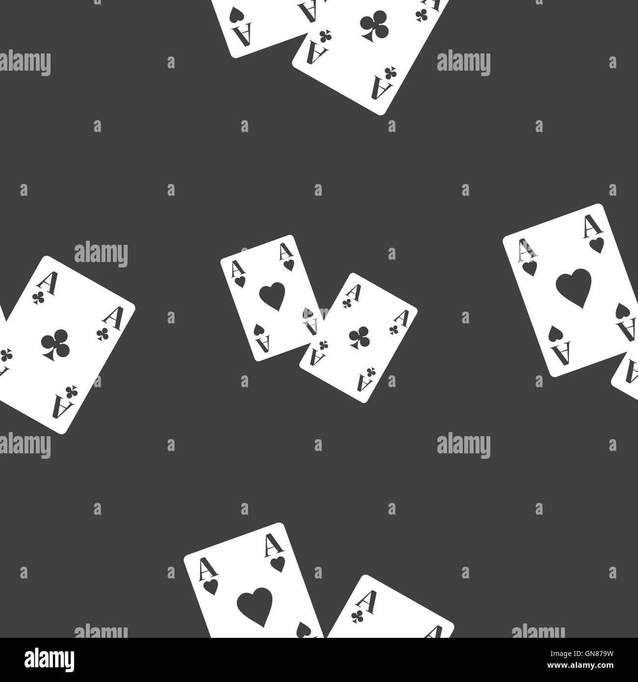 Two Aces icon sign. Seamless pattern on a gray background. Vector Stock ...