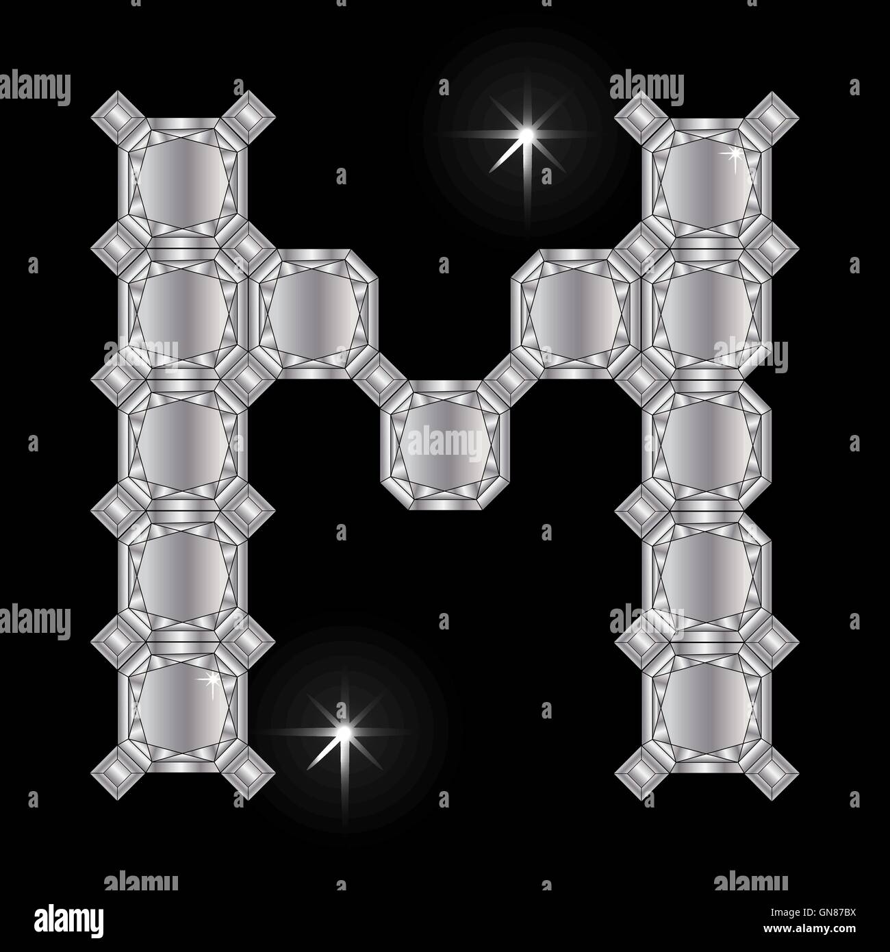 Metal letter M. Gemstone. Geometric shapes Stock Vector Image & Art - Alamy