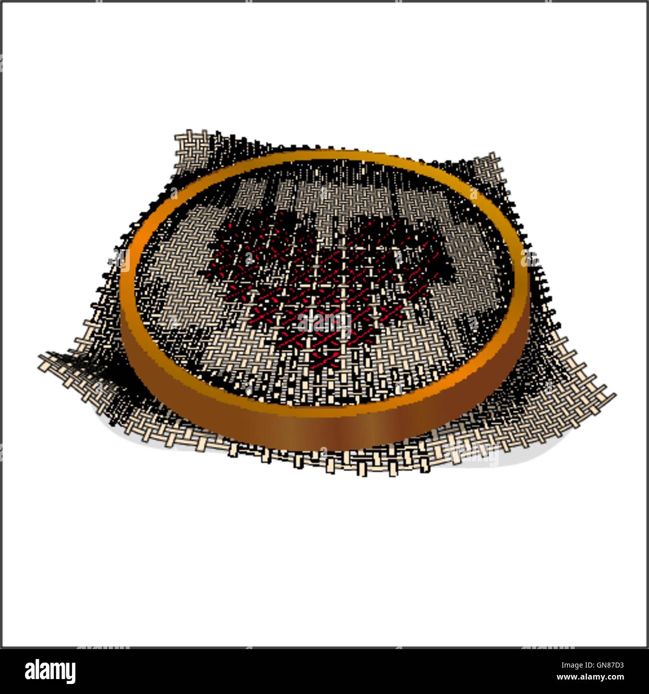 Handmade fabric heart red Stock Vector Images - Alamy